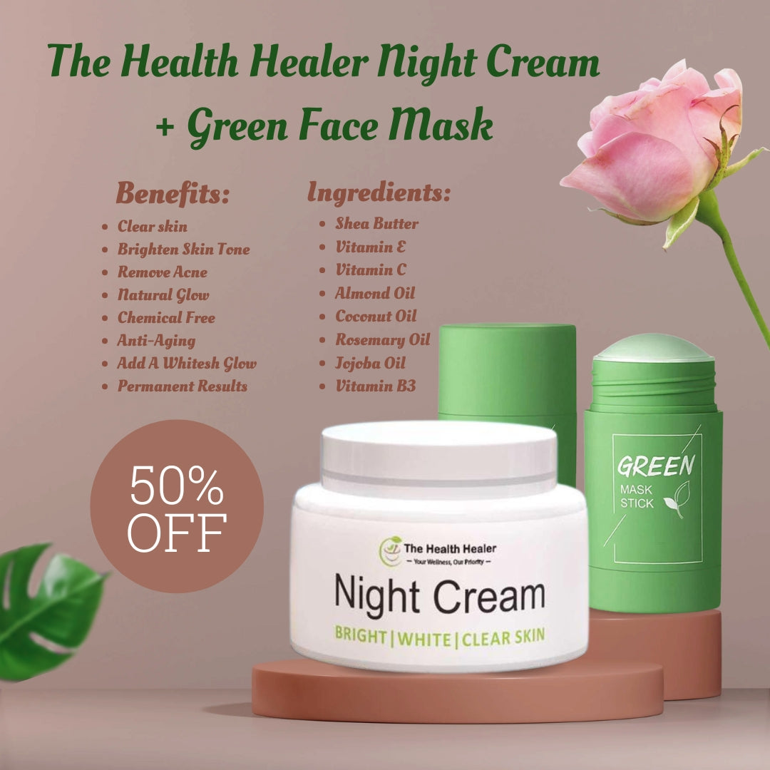 The Health Healer Night Cream + Green Face Mask Stick – Glossify Beauty ...